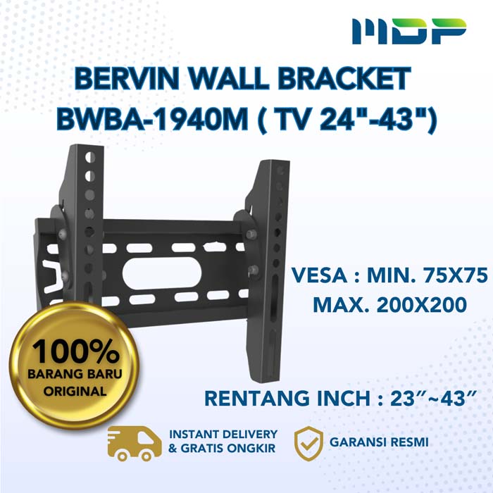 BERVIN WALL BRACKET BWBA-1940M ( TV 24"-43") | MDP - IT and Electronic ...