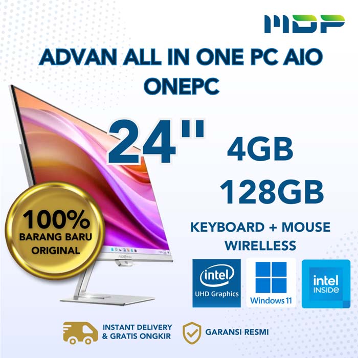 PC ADVAN AIO ONE PC : INTEL N100,4GB DDR4,128GB SSD,24" FHD DISPLAY ...