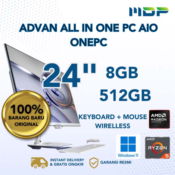 PC ADVAN ONE PC (WHITE) A25A-R53S1 : AMD R5-3500U,8GB DDR4,512GB SSD,24 ...