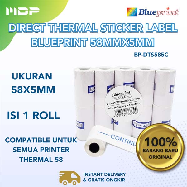 KERTAS LABEL BARCODE BLUEPRINT LITE UK 58MM X 5MM CONTINOUS (BP-DTS585C ...