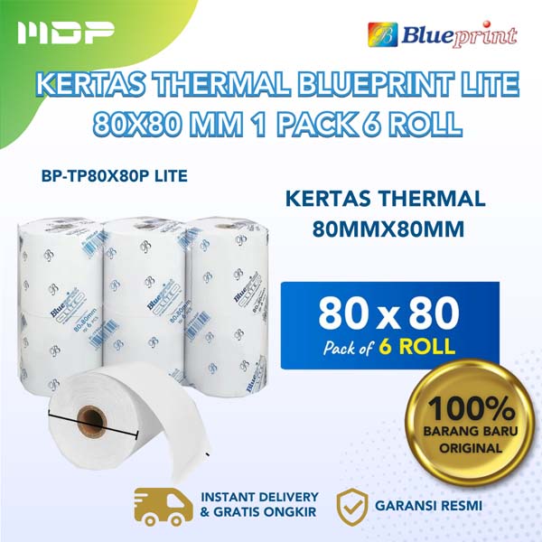 KERTAS THERMAL BLUEPRINT PAPER ROLL BP-TP80X80P LITE (ISI PACK 6) 1 BOX = 48 ROLL | MDP - IT and ...
