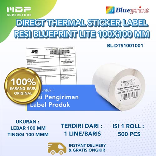 KERTAS LABEL BARCODE BLUEPRINT LITE UK 100MM X 100MM X 1LINE @500PCS ...