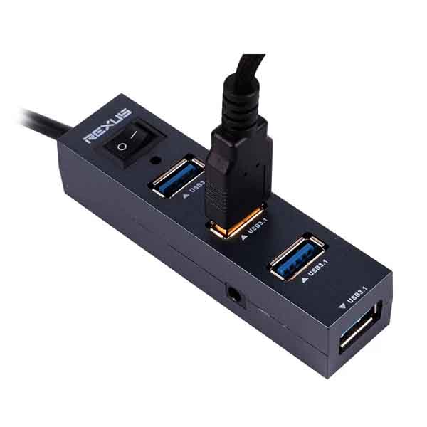 USB HUB 4 PORT ON-OFF REXUS RXH-327 | MDP - IT and Electronic Superstore