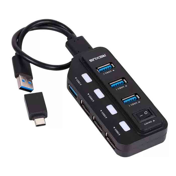 USB HUB 4 PORT ,V2.0 3PO RXH-332 7PORT REXUS | MDP - IT and Electronic ...