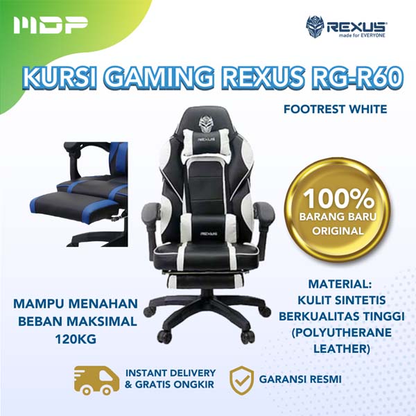 REXUS GAMING CHAIR RGC-R60 FOOTREST WHITE | MDP - IT and Electronic ...