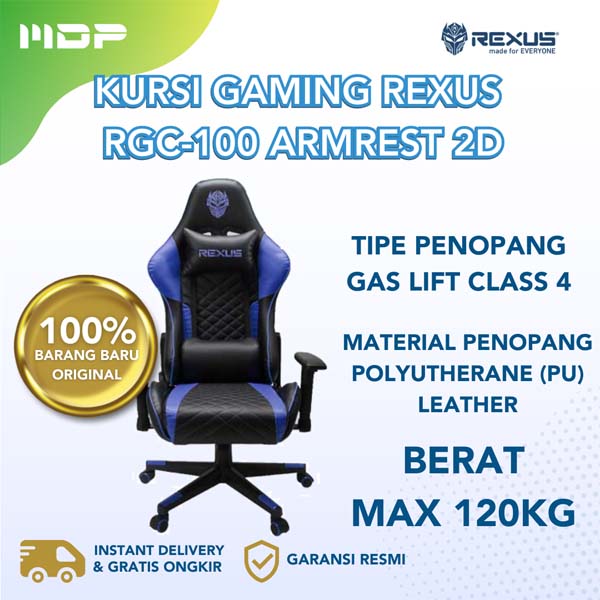 REXUS GAMING CHAIR RGC-100 BLUE ARMREST 2D | MDP - IT and Electronic ...