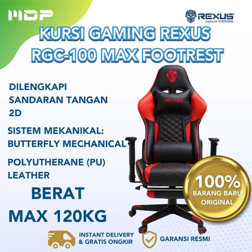 GAMING CHAIR REXUS RGC-100 MAX FOOTREST (BLACK RED) | MDP - IT and ...