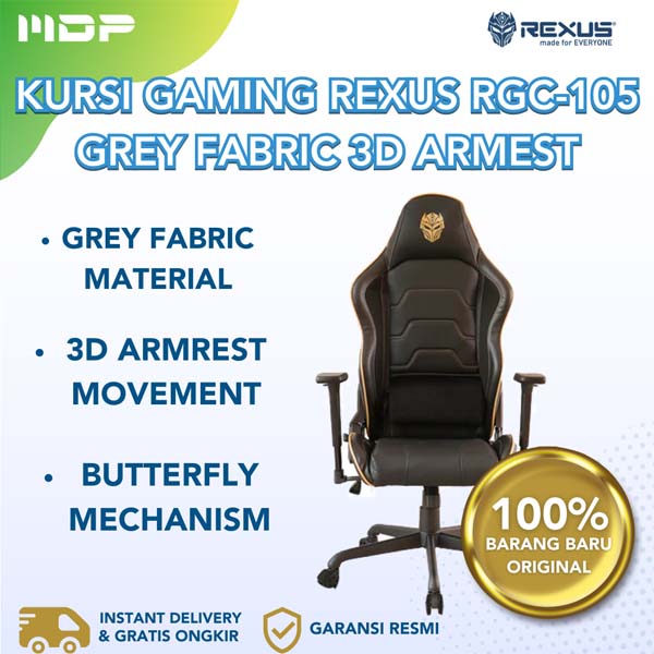 GAMING CHAIR REXUS RGC-105 GREY FABRIC 3D ARMEST | MDP - IT and ...