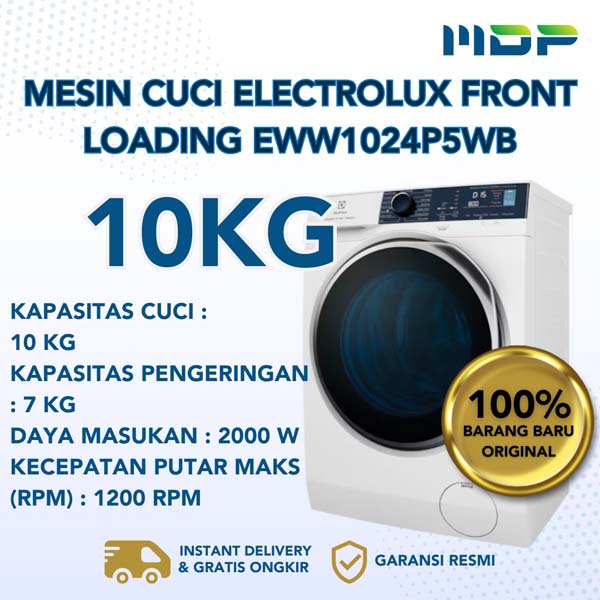 MESIN CUCI ELECTROLUX FRONT LOADING EWW1024P5WB WASHER DRYER 10/7KG ...