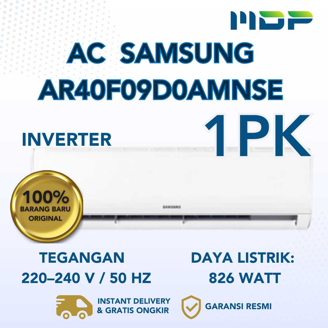 AC SPLIT SAMSUNG 1PK AR40F09D0AMNSE ( INVERTER)(INCLUDE:HA2246) | MDP ...