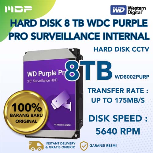 HARD DISK PC 8 TB WDC PURPLE PRO (WD8002PURP) | MDP - IT and Electronic ...
