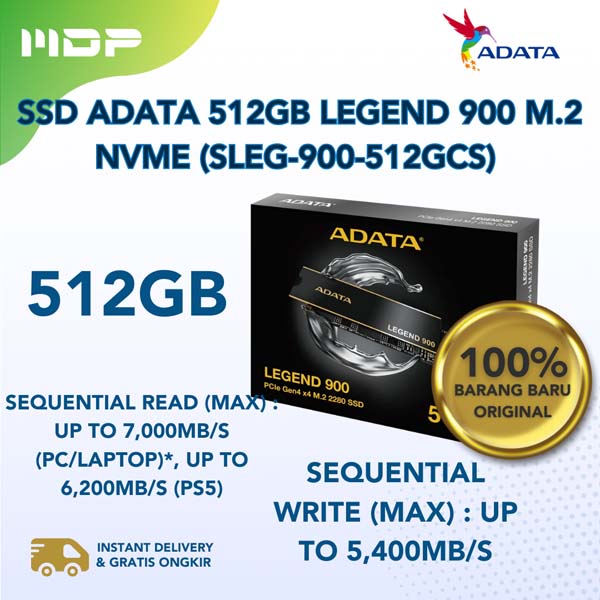SSD 512GB ADATA LEGEND 900 M.2 NVME (SLEG-900-512GCS) | MDP - IT and ...