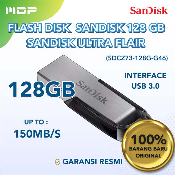 MEMORY CARD FLASH DISK 128 GB SANDISK ULTRA FLAIR 3.0 (SDCZ73-128G-G46) | MDP - IT and ...