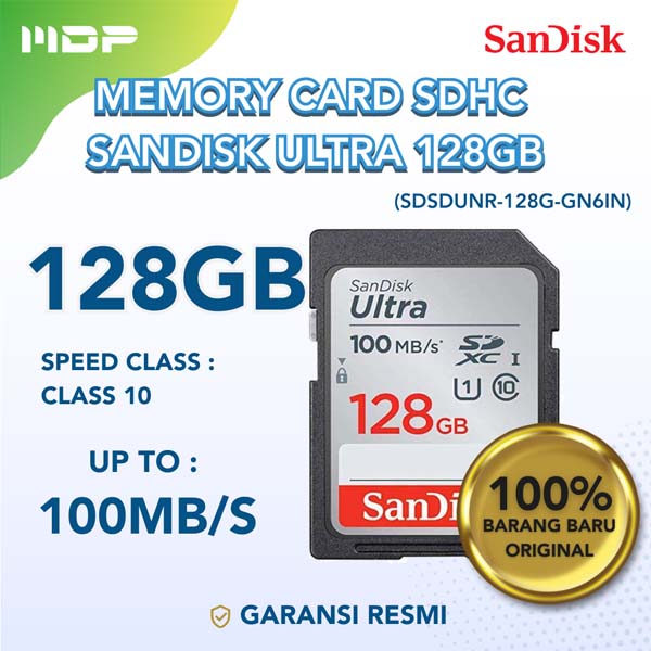 MEMORY CARD SDHC 128GB SANDISK ULTRA UHS-I 100MB (SDSDUNR-128G-GN6IN ...