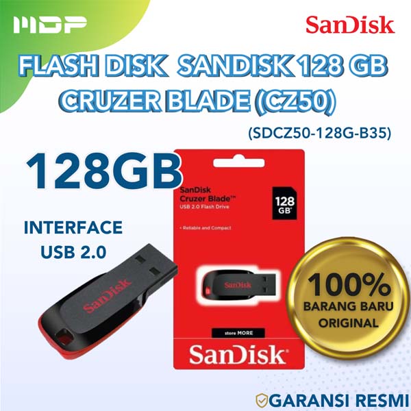 MEMORY CARD FLASH DISK 128 GB SANDISK CRUZER BLADE (CZ50) (SDCZ50-128G-B35) | MDP - IT and ...