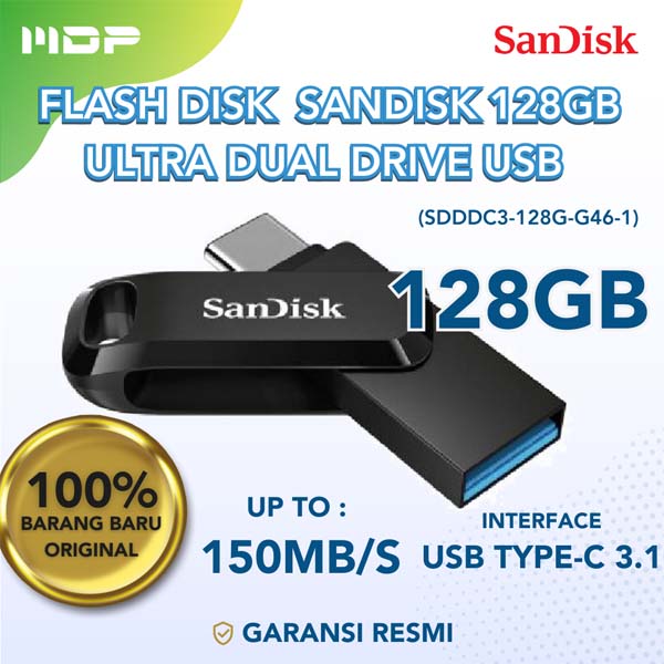 MEMORY CARD FLASHDISK SANDISK 128GB ULTRA DUAL DRIVE USB TYPE-C CTM GO ...