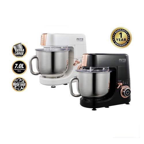 MIXER MITO MX-700 STAINLESS STEEL BOWL 7L,6 LEVEL SPEED(BLACK,WHITE ...