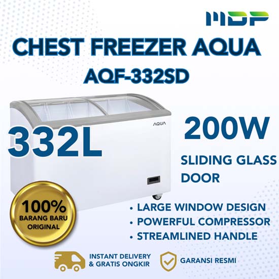 CHEST FREEZER AQUA AQF-332SD SLIDING GLASS DOOR (332L) | MDP - IT and ...