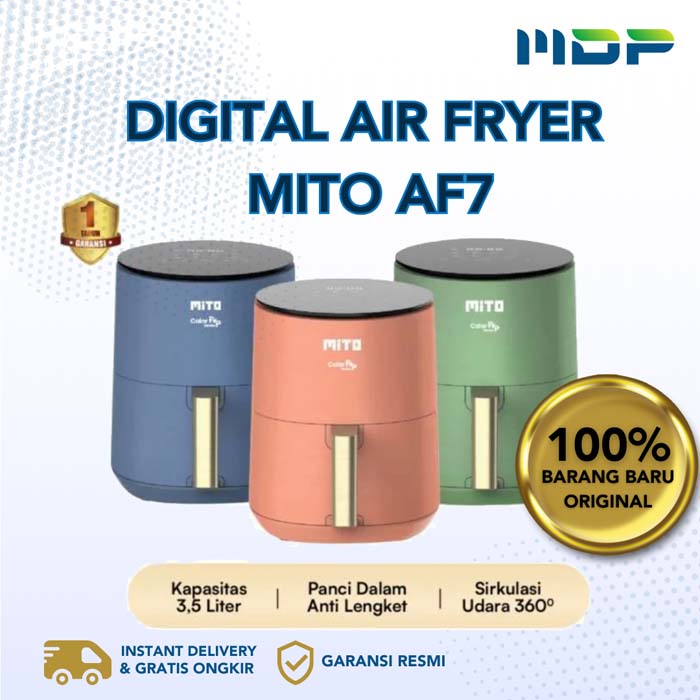 DIGITAL AIR FRYER MITO AF7 ( 3,5L) ( BLUE/GREEN/PEACH) | MDP - IT and ...