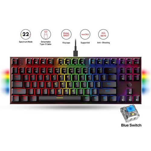 KEYBOARD GAMING FANTECH MAXFIT 87 MK-856 RGB BLUE / RED / MINT | MDP ...