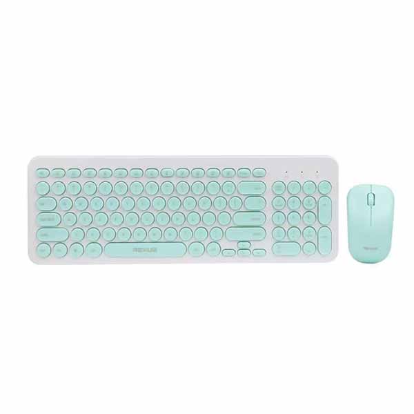 KEYBOARD + MOUSE WIRELESS REXUS KM10 WHITE-MINT | MDP - IT and ...
