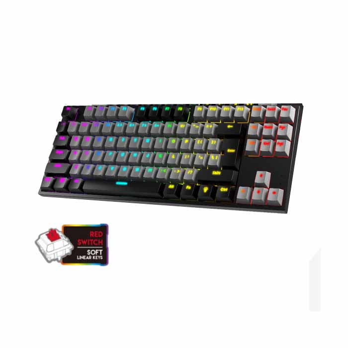 FANTECH GAMING KEYBOARD MK-876 ATOM TKL GREY RED SWITCH | MDP - IT and ...