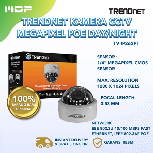 TRENDNET KAMERA CCTV MEGAPIXEL POE DAY/NIGHT (TV-IP262PI) | MDP - IT ...