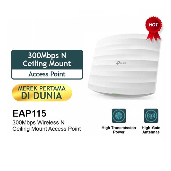 TP-LINK WIRELESS N CEILING MOUNT ACCESS POINT 300 MBPS OMADA EAP115 ...