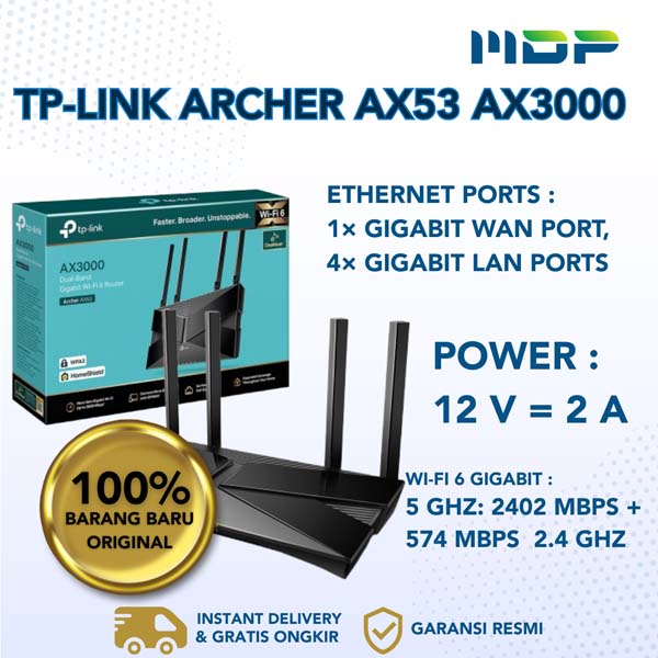 TP-LINK ARCHER AX53 AX3000 DUAL-BAND GIGABIT WI-FI 6 ROUTER | MDP - IT ...