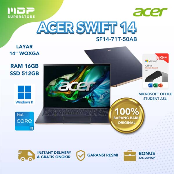 NOTEBOOK ACER SWIFT 14 SF14-71T-50AB STEAM BLUE : I5-13500H 14" QHD ...