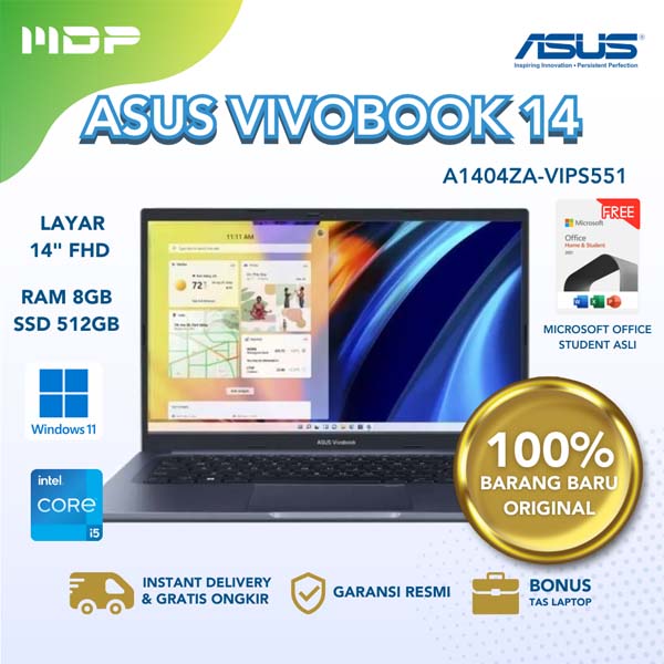 NOTEBOOK ASUS A1404ZA-VIPS551 (QUIET BLUE) : INTEL CORE I5-1235U,UMA ...
