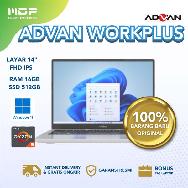 NOTEBOOK ADVAN WORKPLUS (SILVER) : AMD R5-6600H,16GB,512GB SSD,RADEON ...