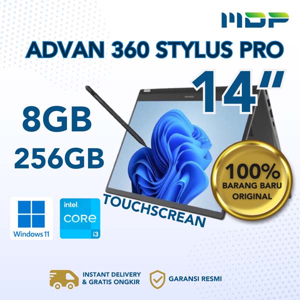 NOTEBOOK ADVAN 360 STYLUS PRO (GREY) INTEL CORE I3-1215U,8GB,256 SSD ...