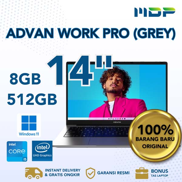 NOTEBOOK ADVAN WORK PRO(GREY) : INTEL CORE I5-12450H,8GB DDR4,512GB SSD ...