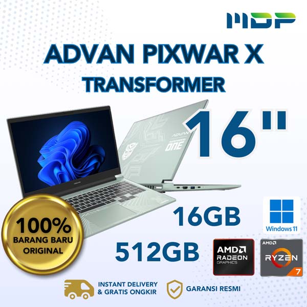 NOTEBOOK ADVAN PIXWAR TRANSFORMER : AMD RYZEN 7-6800H,16GB DDR5,512GB ...