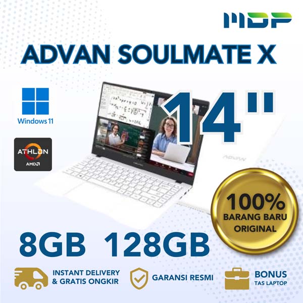 NOTEBOOK ADVAN SOULMATE X (WHITE) : AMD 3020E,8GB DDR4 UPGRADEABLE ...