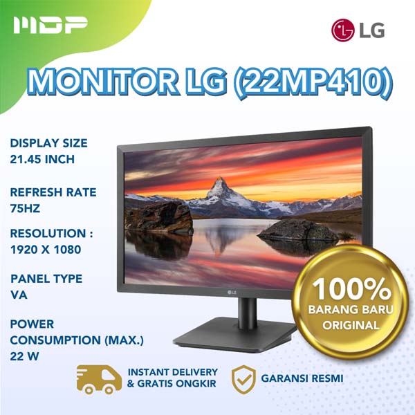 LCD MONITOR LG 22" (22MP410) LED (VGA,HDMI) | MDP - IT and Electronic ...