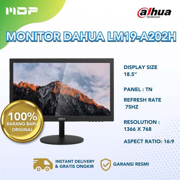 LCD MONITOR DAHUA DHI-LM19-A202H 18.5" TN (1366X768) LED 75HZ,HDMI,3Y | MDP - IT and Electronic ...