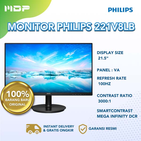 MONITOR PHILIPS 221V8LB : VA PANEL,1920X1080@100HZ,VGA,HDMI | MDP - IT ...