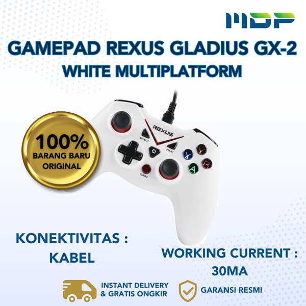 GAMEPAD REXUS GLADIUS GX-2 WHITE MULTIPLATFORM | MDP - IT and ...