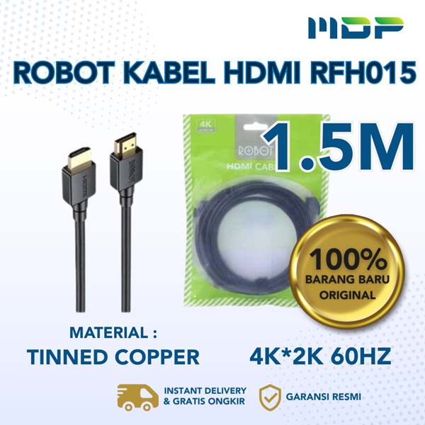 KABEL HDMI ROBOT RFH015 HIGH-DEFINITION BLACK 1,5M | MDP - IT and ...