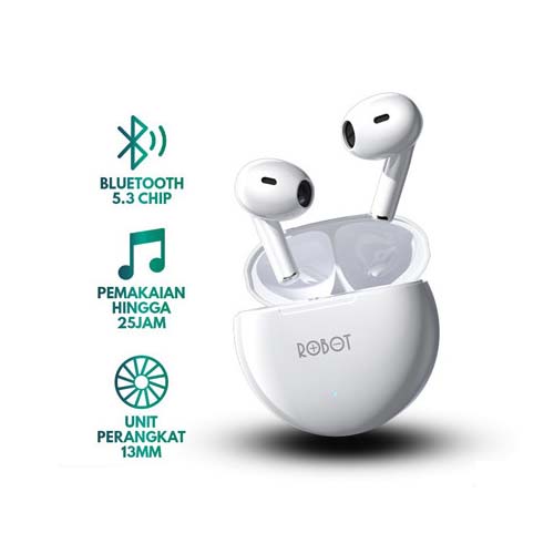 HEADSET BLUETOOTH ROBOT FLYBUDS T10 WHITE | MDP - IT and Electronic ...