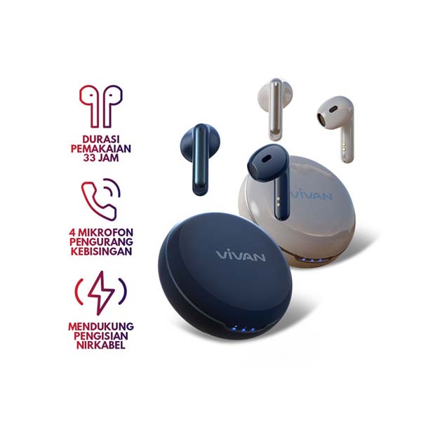 VIVAN LIBERTY X1 ENC TWS WITH 4 MICROPHONE CLEAR CALL MIDNIGHT BLUE ...