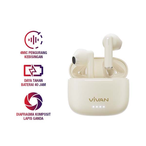 VIVAN TWS HEADSETS INFINITY GT2 CREAMY WHITE | MDP - IT and Electronic ...