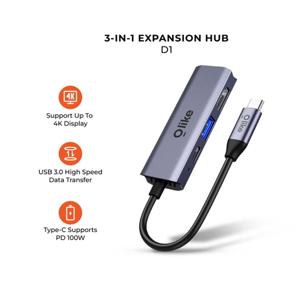 OLIKE EXPANSION HUB 3 IN 1 D1 | MDP - IT and Electronic Superstore