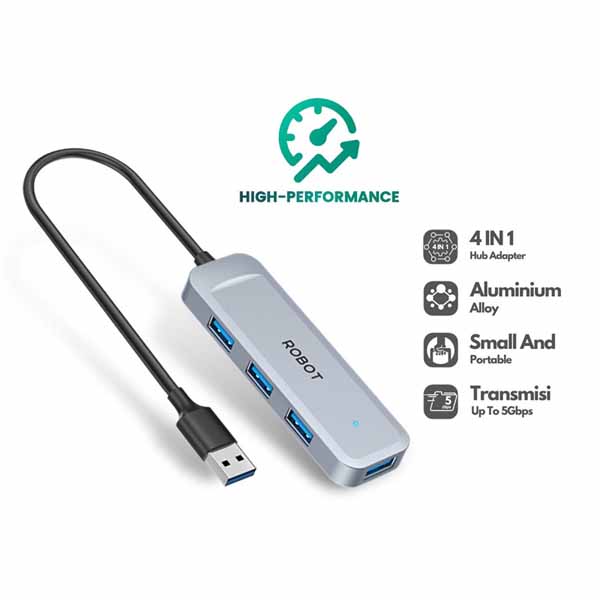 ROBOT USB HUB H340A GREY | MDP - IT and Electronic Superstore