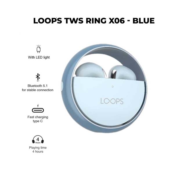 LOOPS TRUE WIRELESS STEREO RING X06 BLUE | MDP - IT and Electronic ...