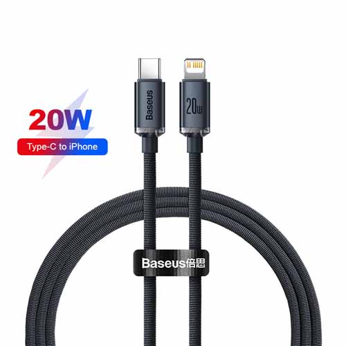 BASEUS CRYSTAL SHINE TYPE C TO LIGHTNING 20W (1,2M)(MIX COLOR) | MDP ...