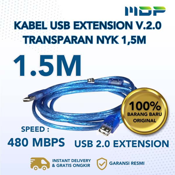 KABEL USB EXT V.2.0 TRANSPARAN 1,5M NYK | MDP - IT and Electronic ...