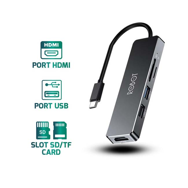 USB-C ADAPTER ROBOT HT240S MULTI PORT | MDP - IT and Electronic Superstore
